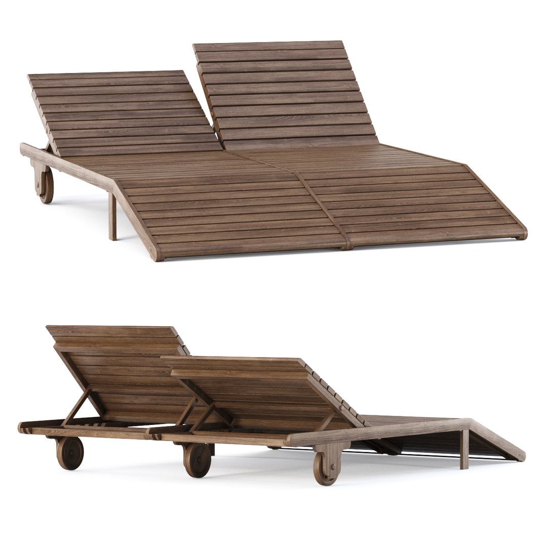 3D Mary Wooden Double Sunbed By Bpoint Design - TurboSquid 1919871