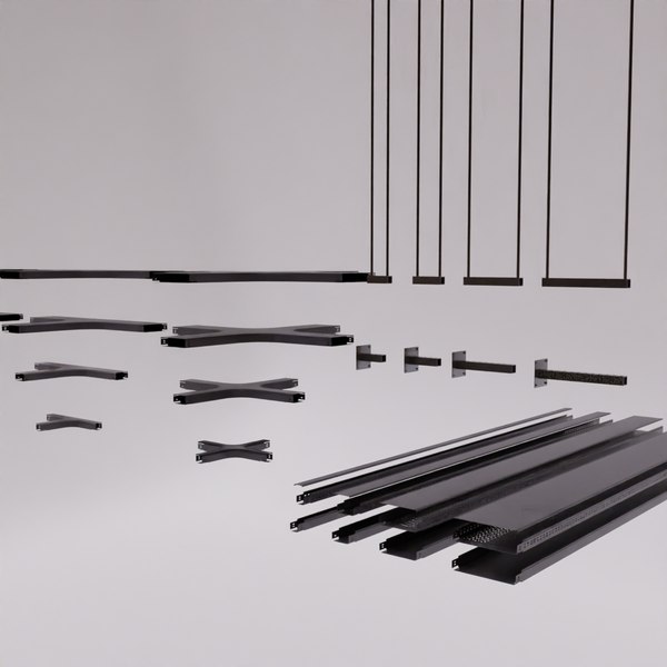 Cable trays 50x50 100x50 200x50 300x50 3D model - TurboSquid 1996343