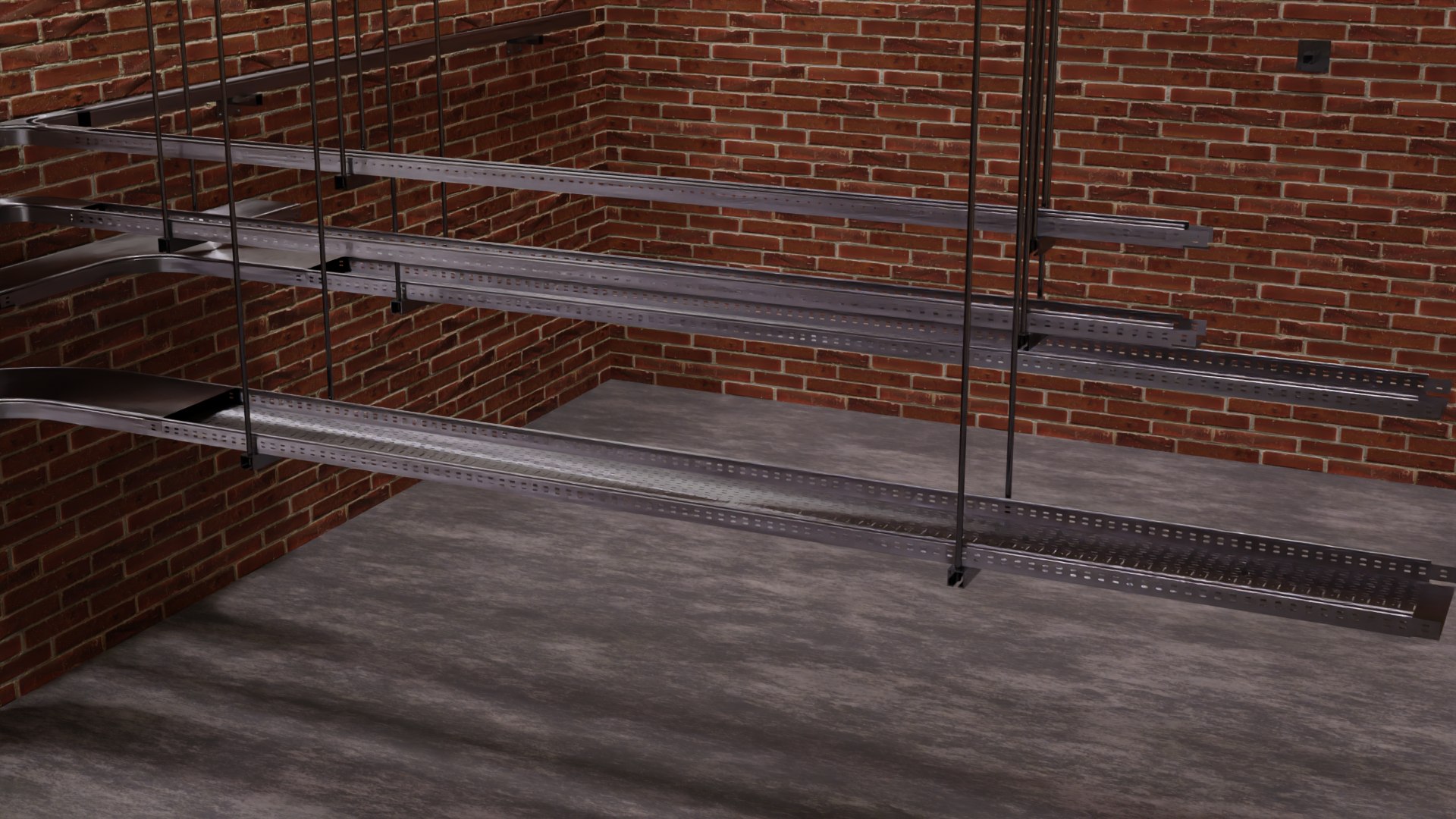 Cable trays 50x50 100x50 200x50 300x50 3D model - TurboSquid 1996343