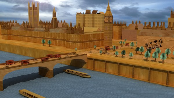 3d model cardboard westminster palace