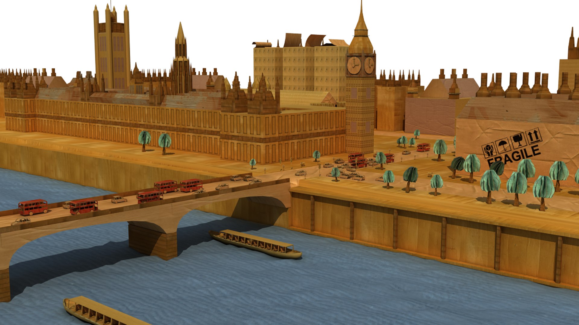 3d Model Cardboard Westminster Palace