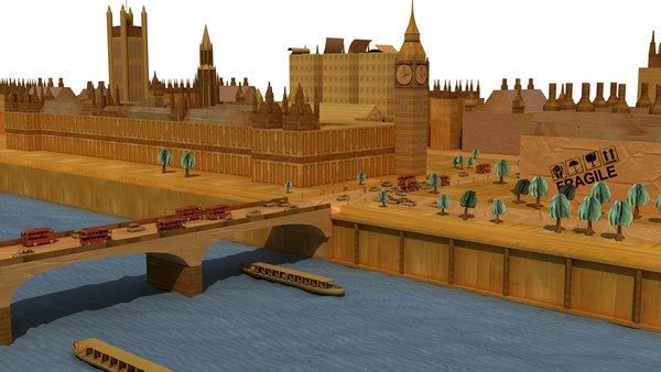 3d model cardboard westminster palace