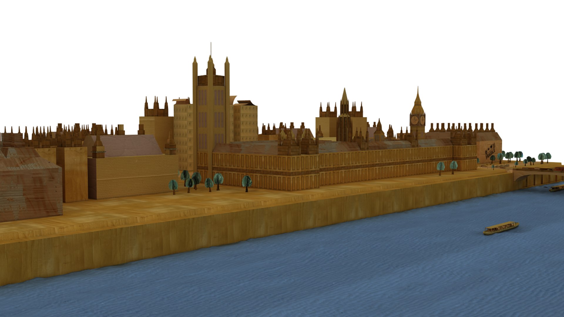 3d Model Cardboard Westminster Palace