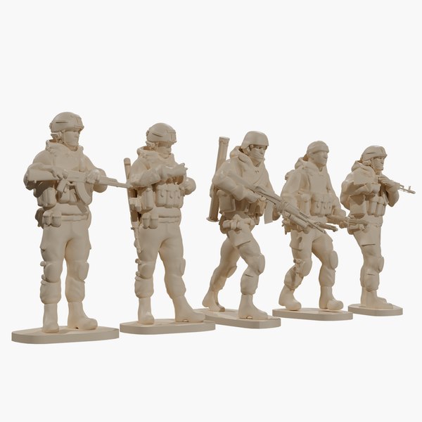 Set of soldiers in different poses Shooter pak 2 3D model - TurboSquid ...