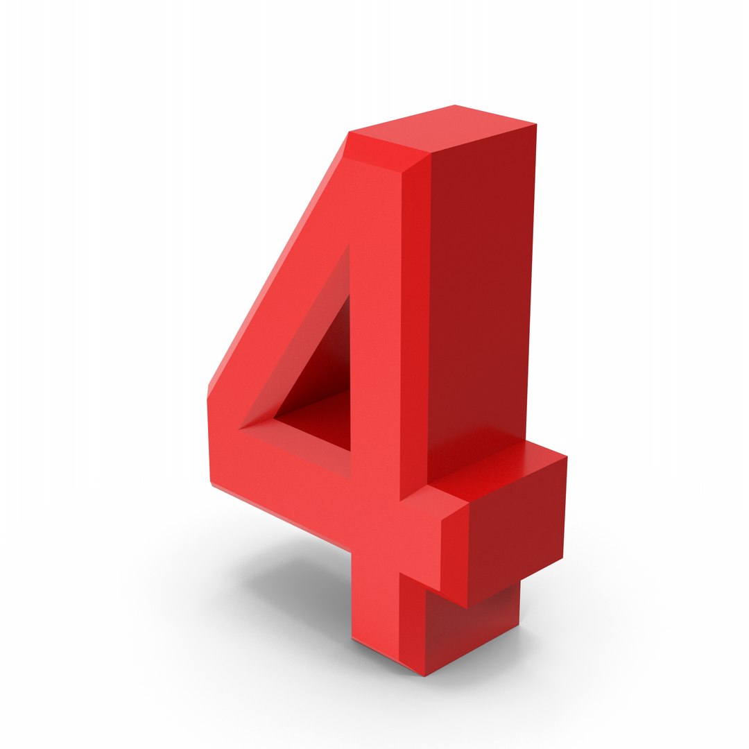 Red Number 4 3D - TurboSquid 2241954