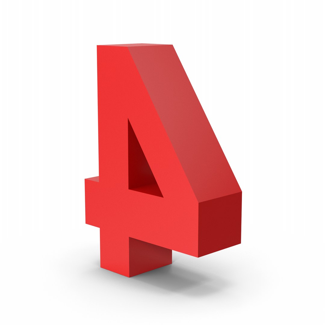 Red Number 4 3D - TurboSquid 2241954