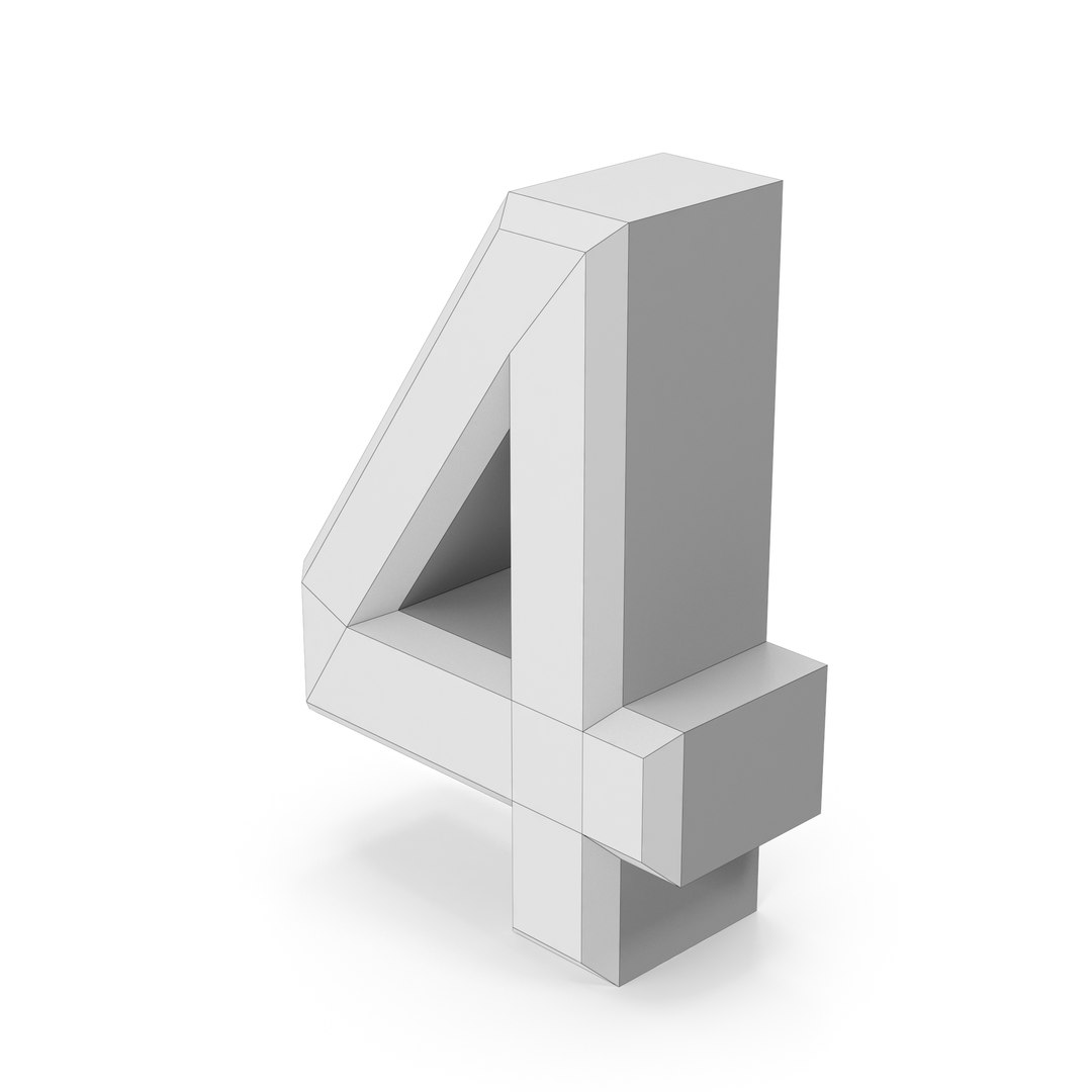 Red Number 4 3D - TurboSquid 2241954