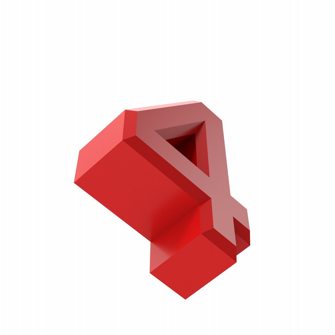 Red Number 4 3D - TurboSquid 2241954