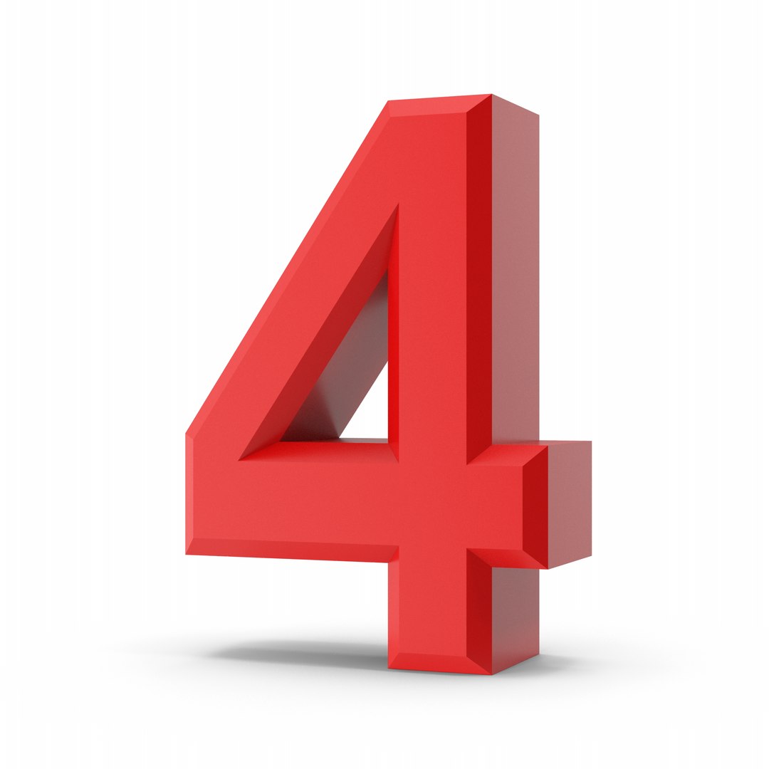 Red Number 4 3D - TurboSquid 2241954
