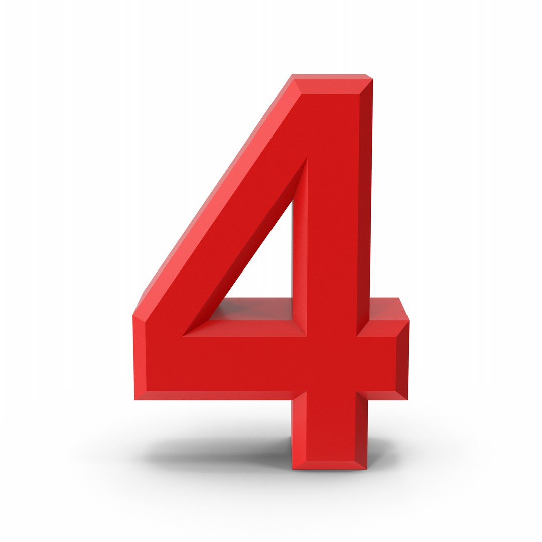 Red Number 4 3D - TurboSquid 2241954