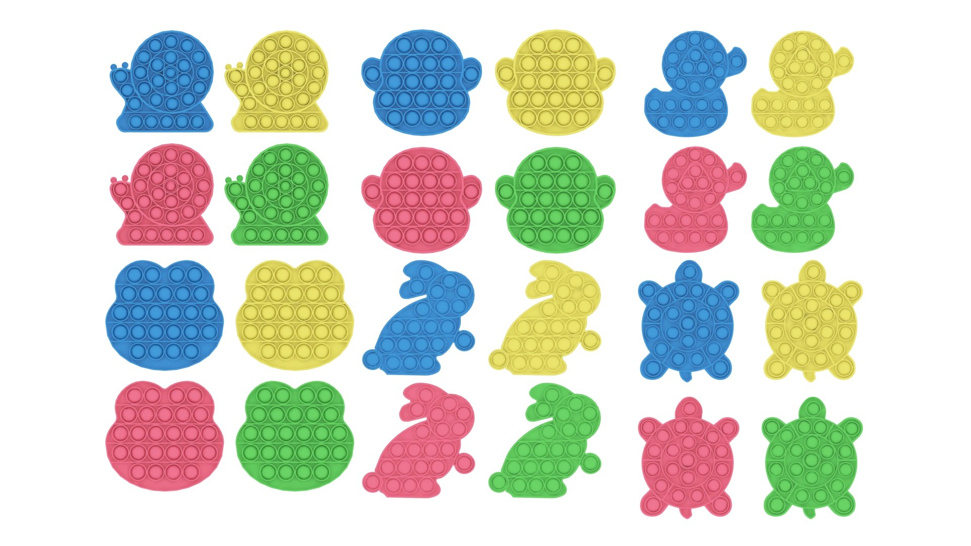 3D Animal Pop It Fidget Toys Set model - TurboSquid 1770325