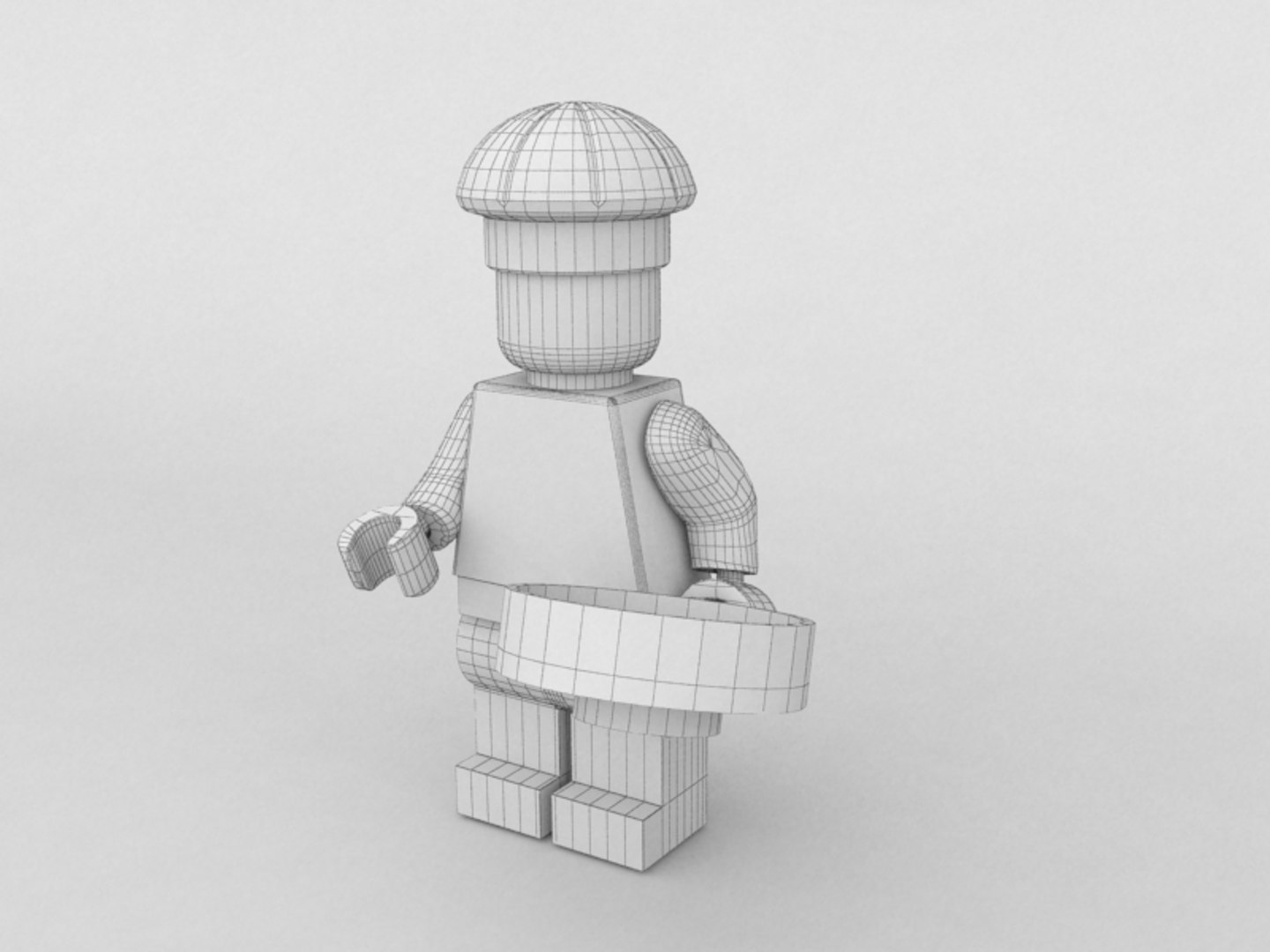 restaurant lego character 3d model