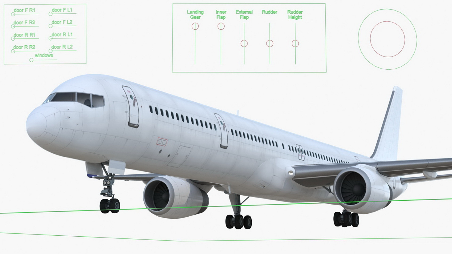 Boeing 757-300 With Cabin And Doors Rigged Model - TurboSquid 2377382