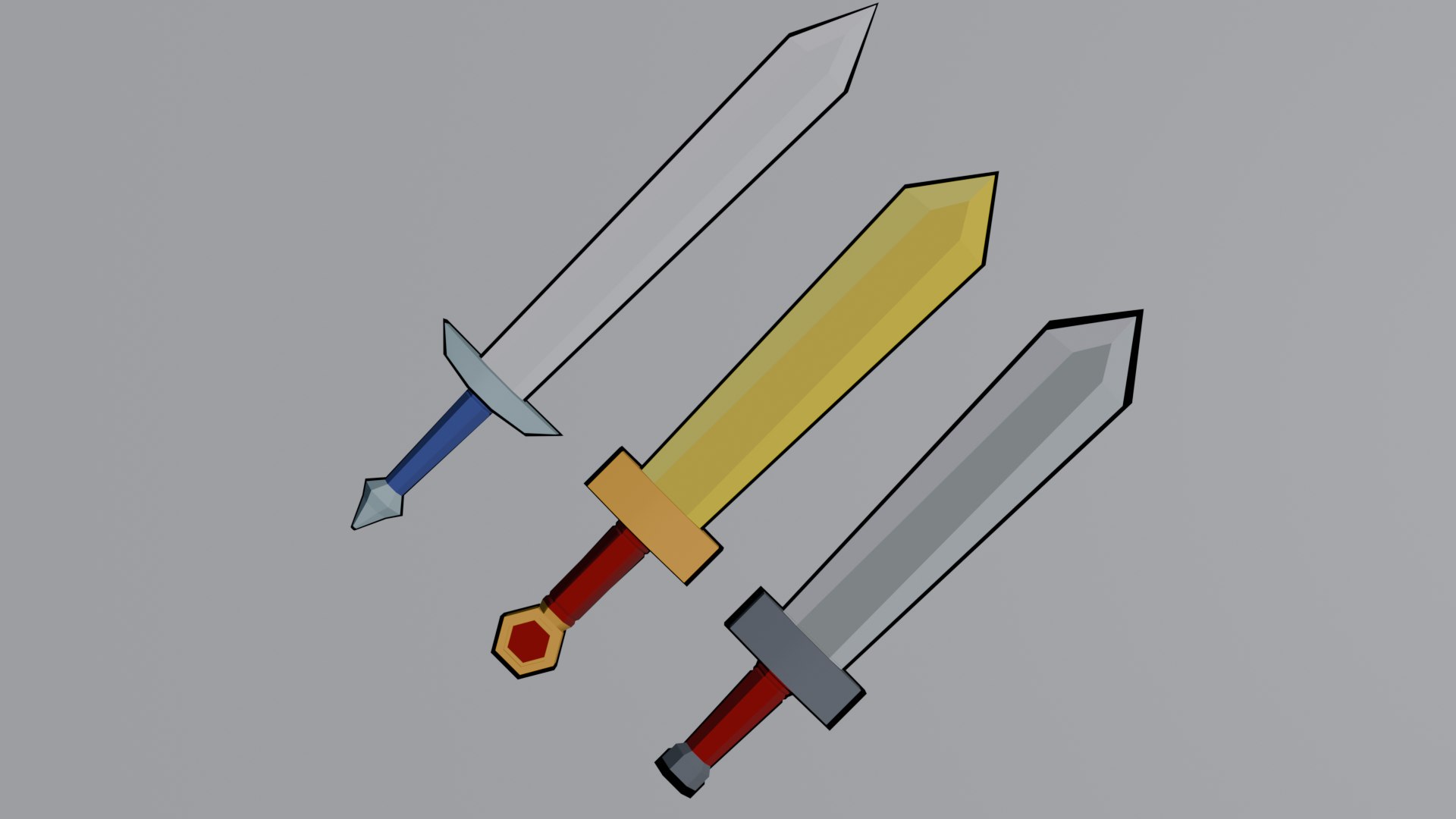 3D Stylized Cartoon Swords - TurboSquid 2422926