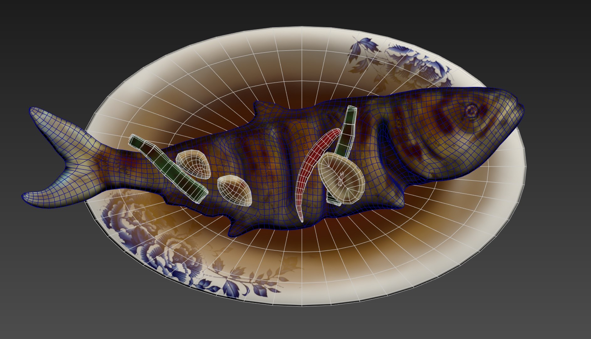 3D Model Asia Food Braised Fish - TurboSquid 1593442