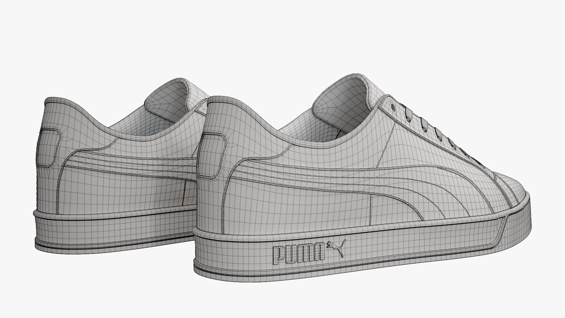 Puma Smash 3 Vulc Black Leather Sneakers 3D Model - TurboSquid 2247659