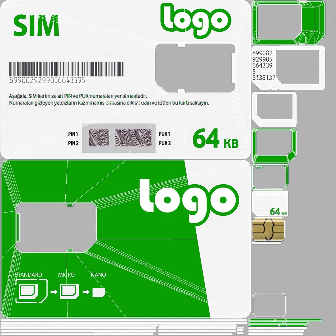 Sim Cards Collection 3D Model - TurboSquid 1949104