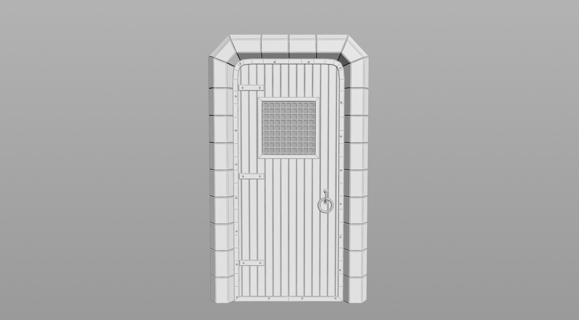 Square Wooden Castle Door With Stone Border 3D Model - TurboSquid 2279244