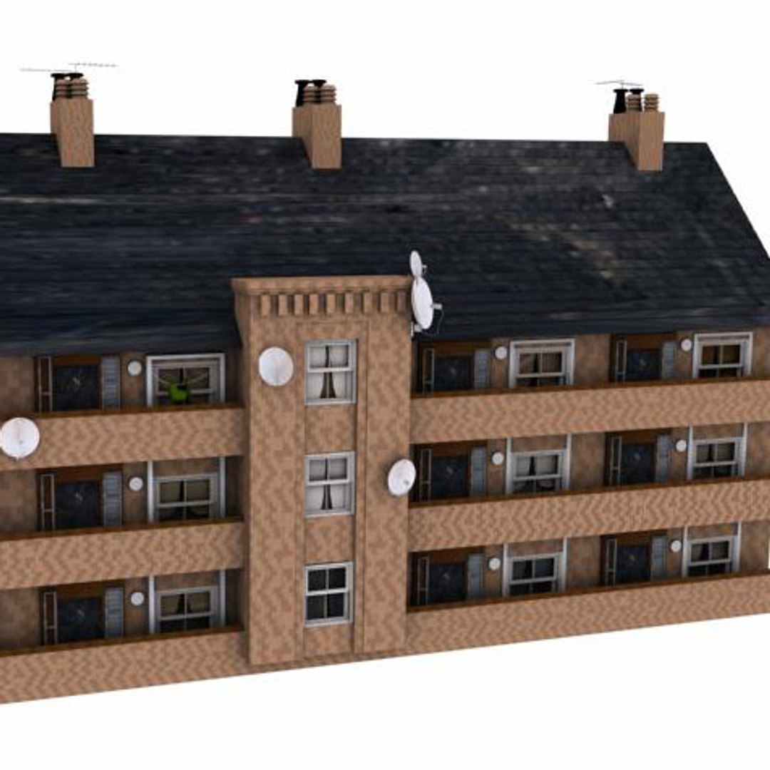 3d Block Flats Model