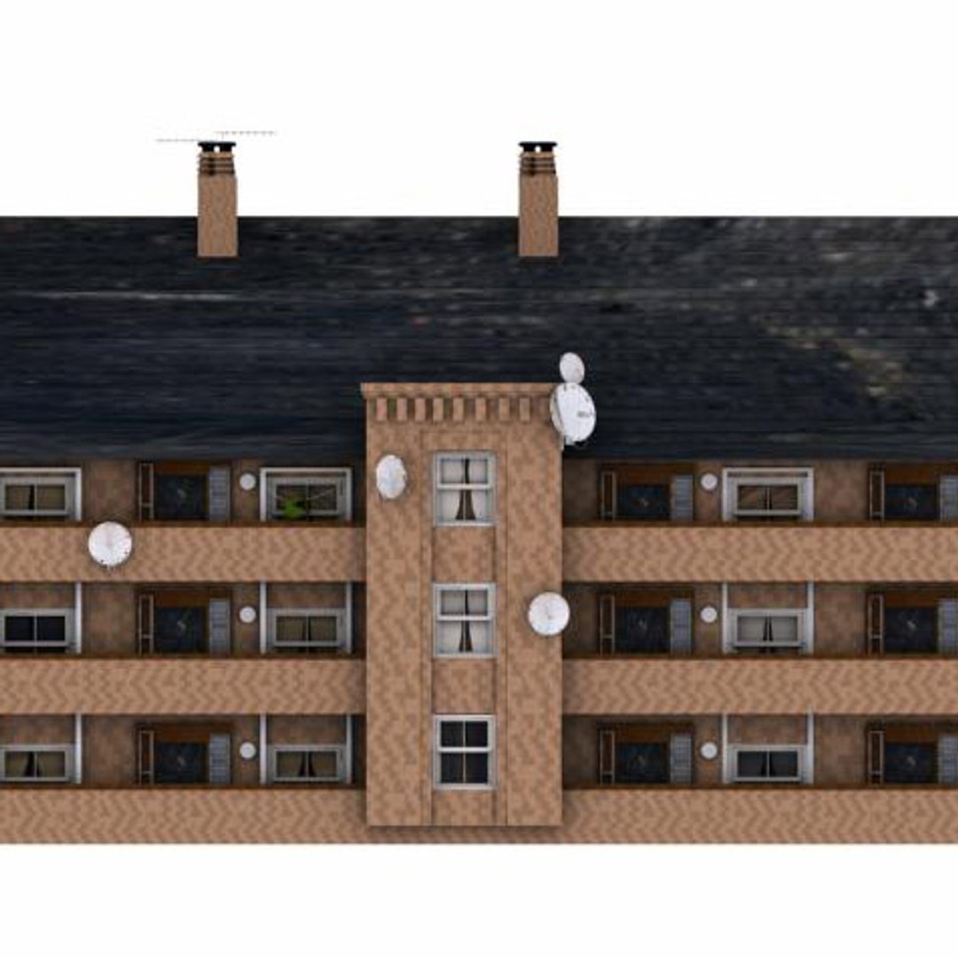 3d Block Flats Model