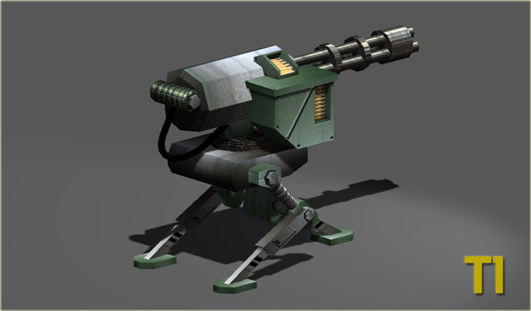 Minigun Turret 3d Ma