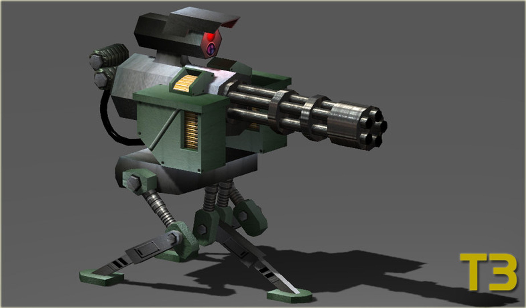Minigun Turret 3d Ma