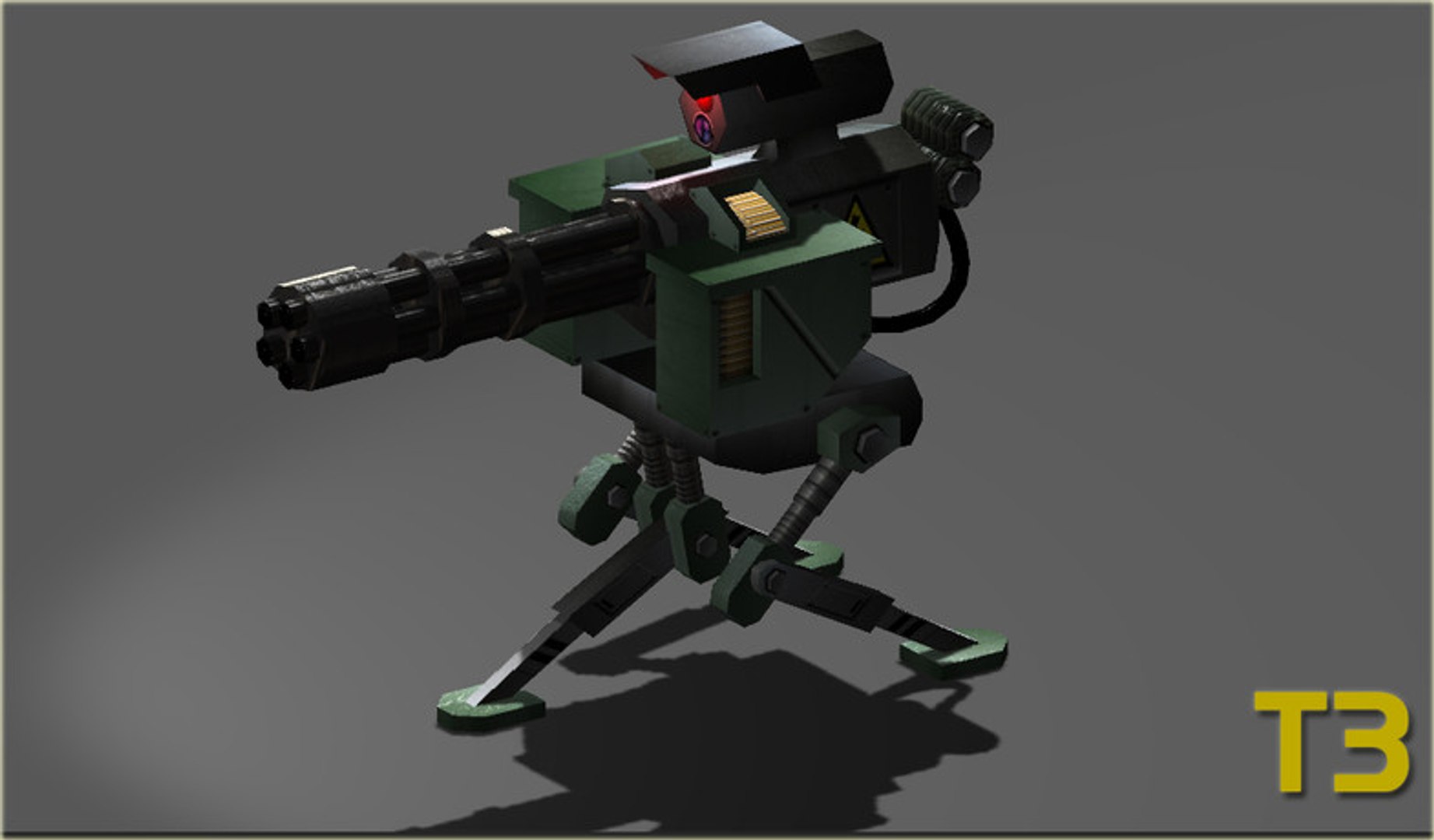 Minigun Turret 3d Ma