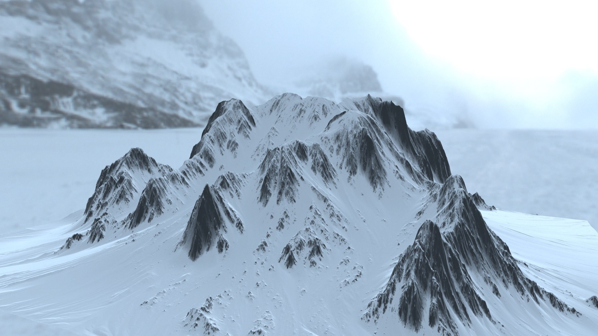 3d model snow mountain