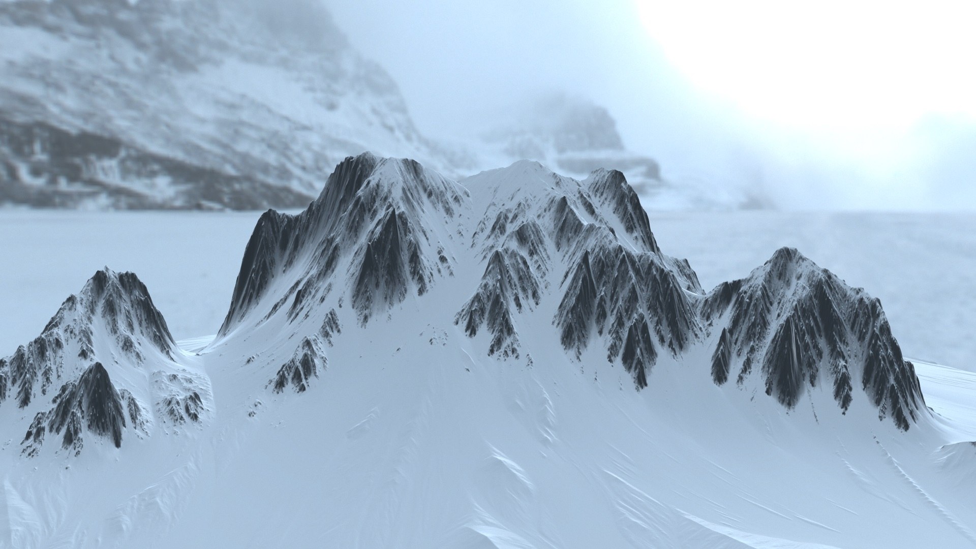 3d model snow mountain