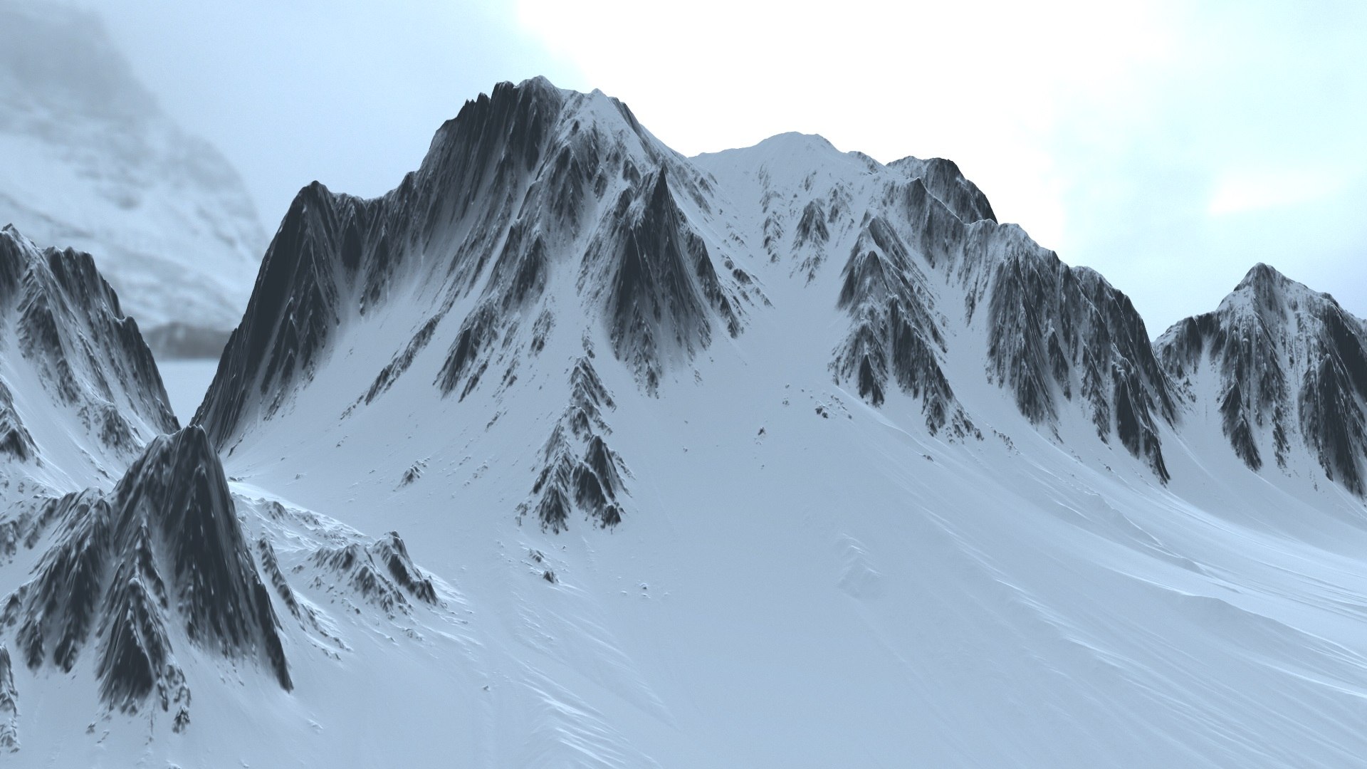 3d model snow mountain