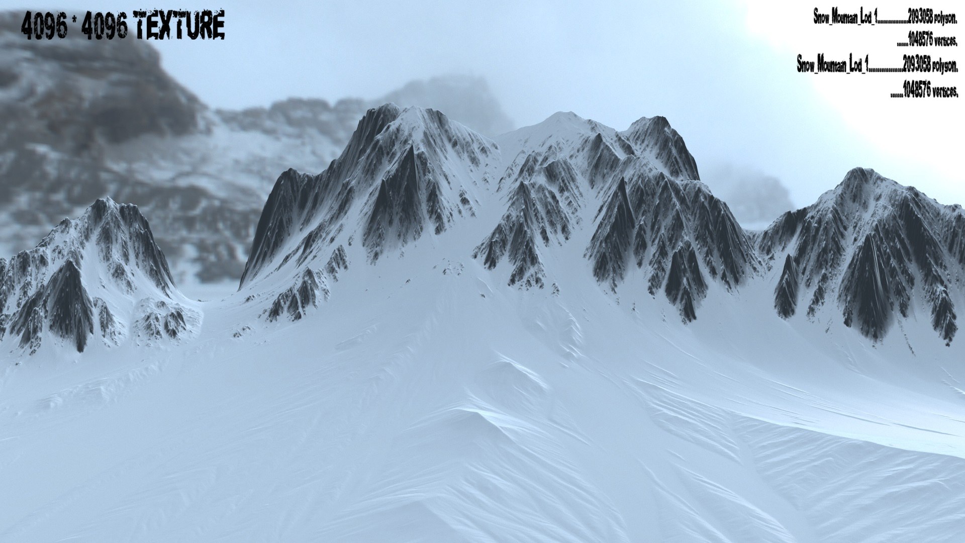 3d model snow mountain