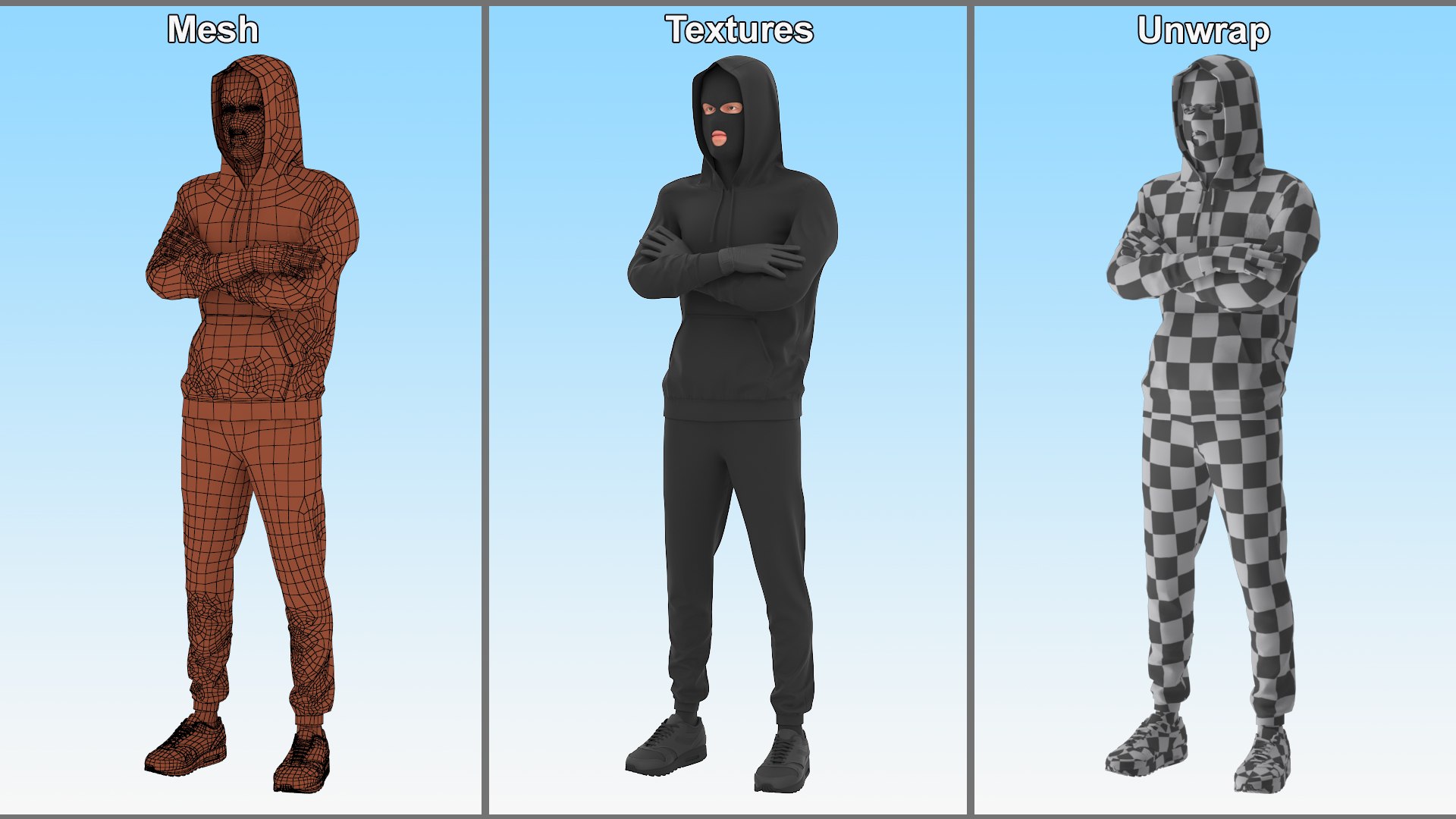 Masked Burglar Character Standing Pose 3D Model - TurboSquid 2328731