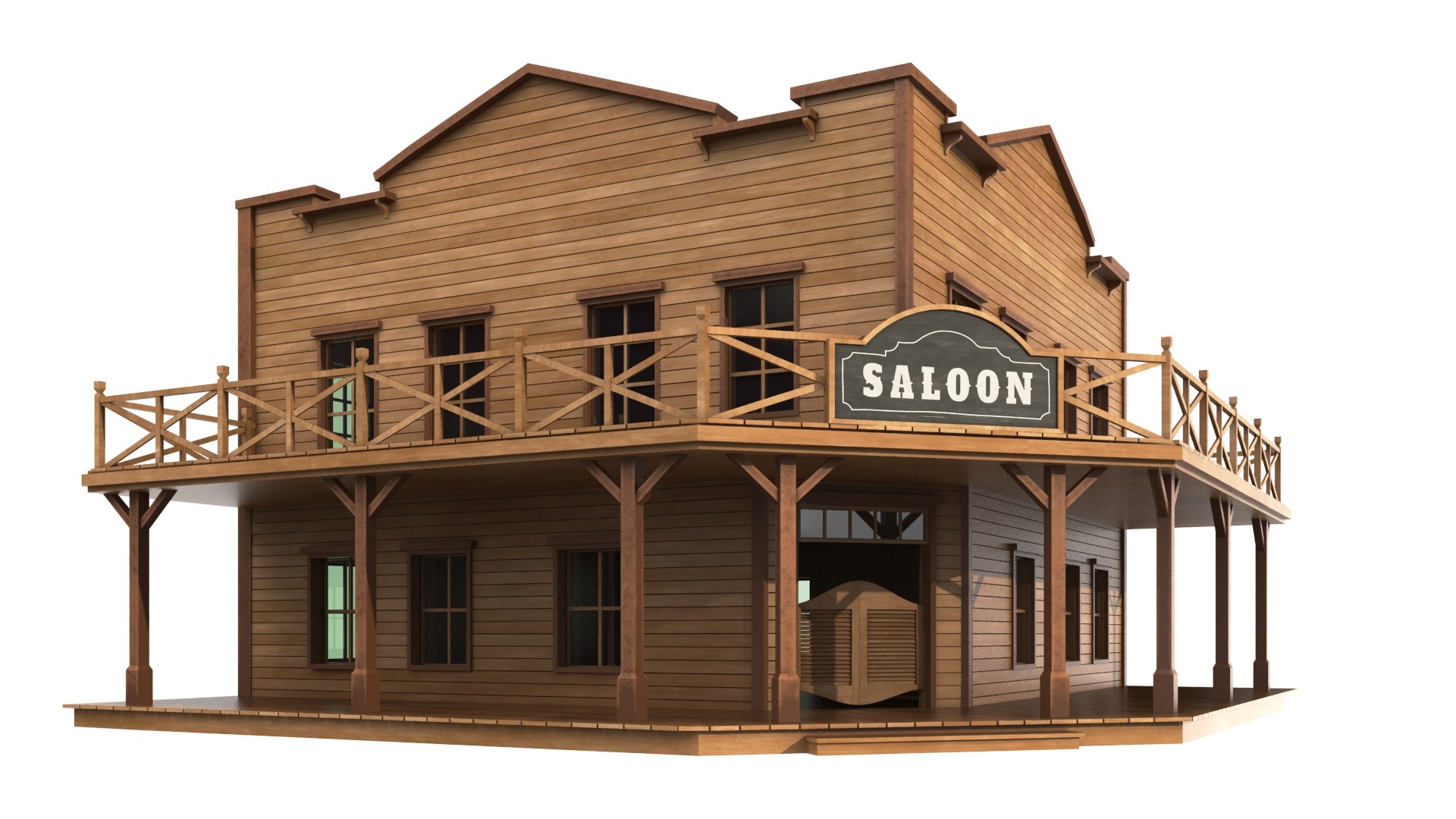3D Detailed Saloon Western Building - TurboSquid 2163773