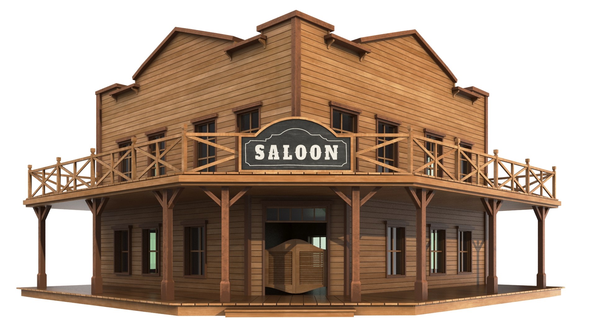 3D Detailed Saloon Western Building - TurboSquid 2163773