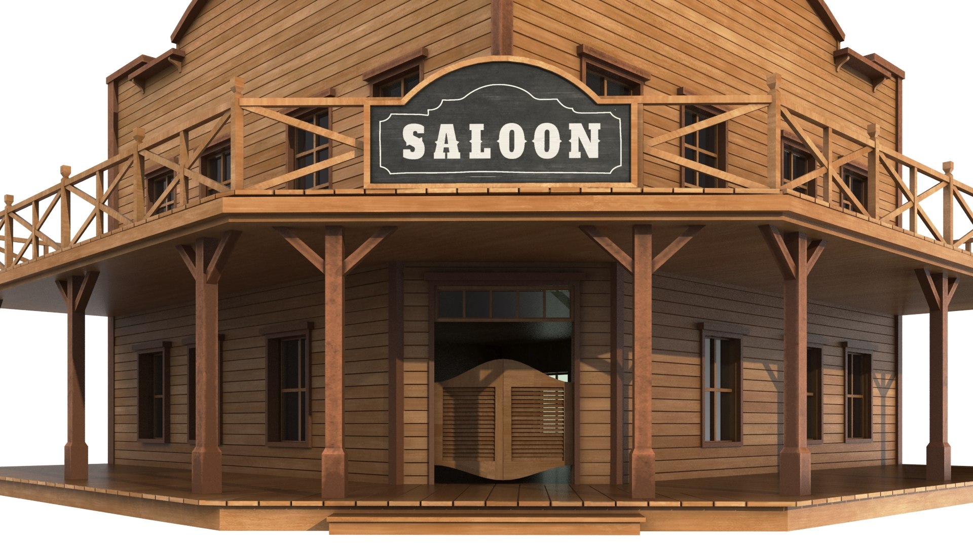 3D Detailed Saloon Western Building - TurboSquid 2163773