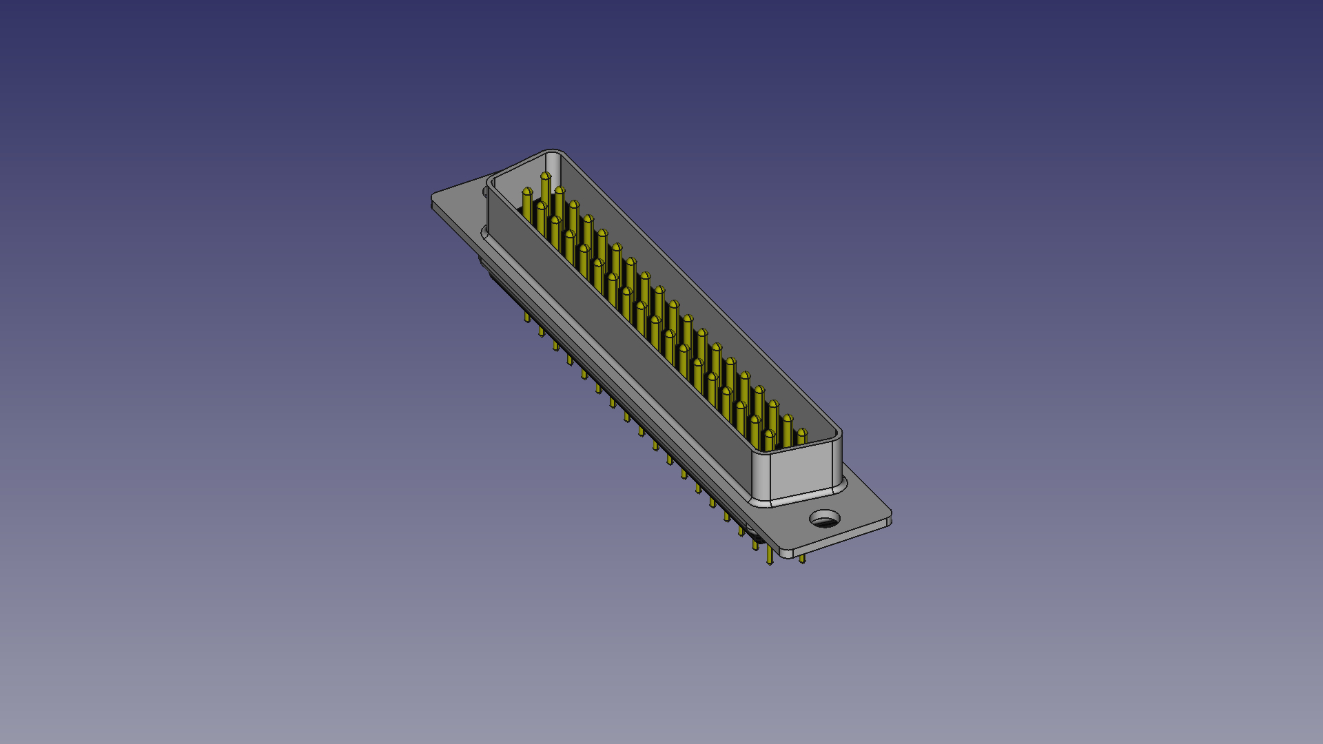 3D Model DB37 Male Connector Through Hole - TurboSquid 1986206