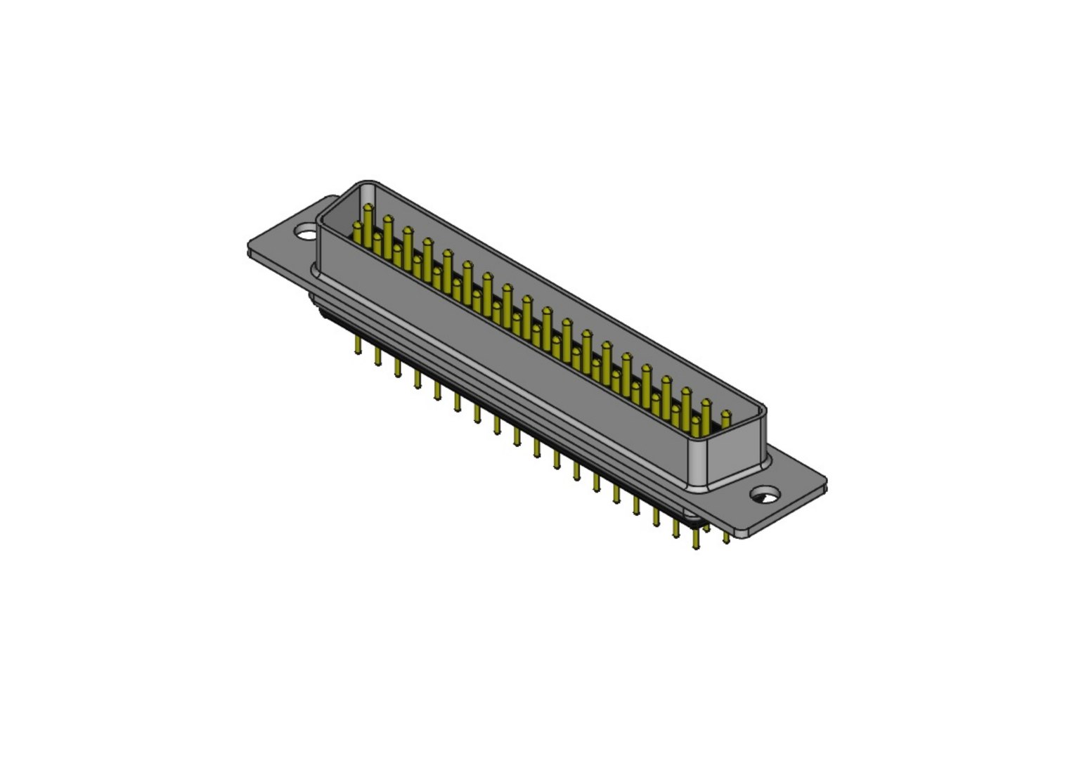 3d Model Db37 Male Connector Through Hole Turbosquid 1986206