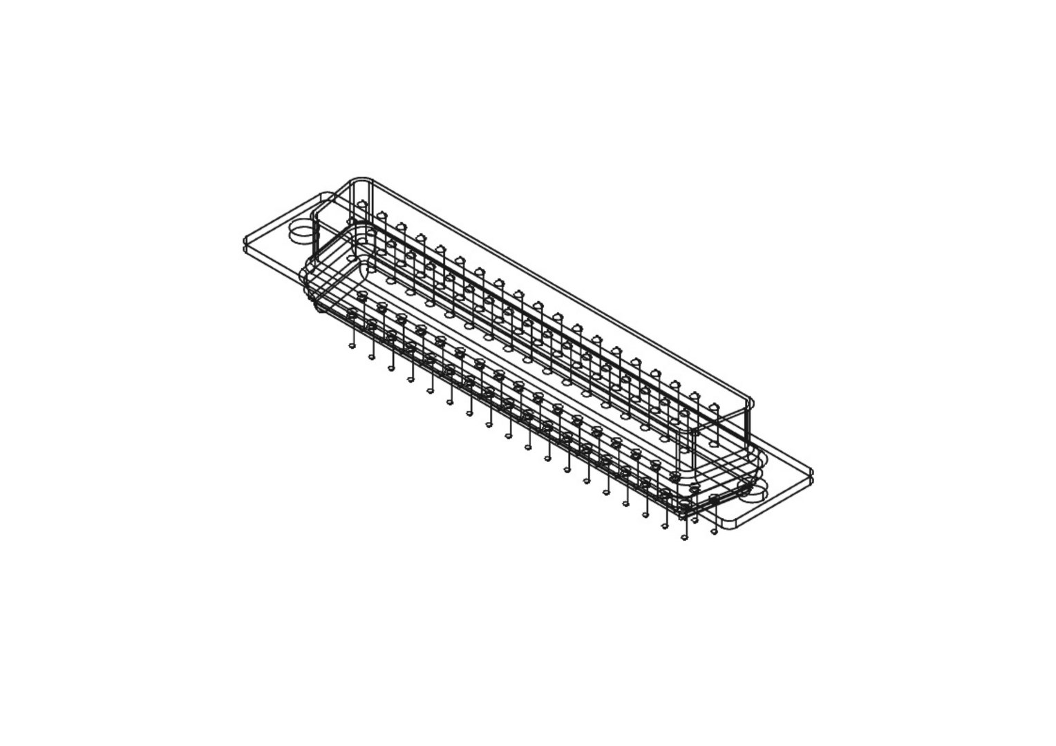 3d Model Db37 Male Connector Through Hole Turbosquid 1986206