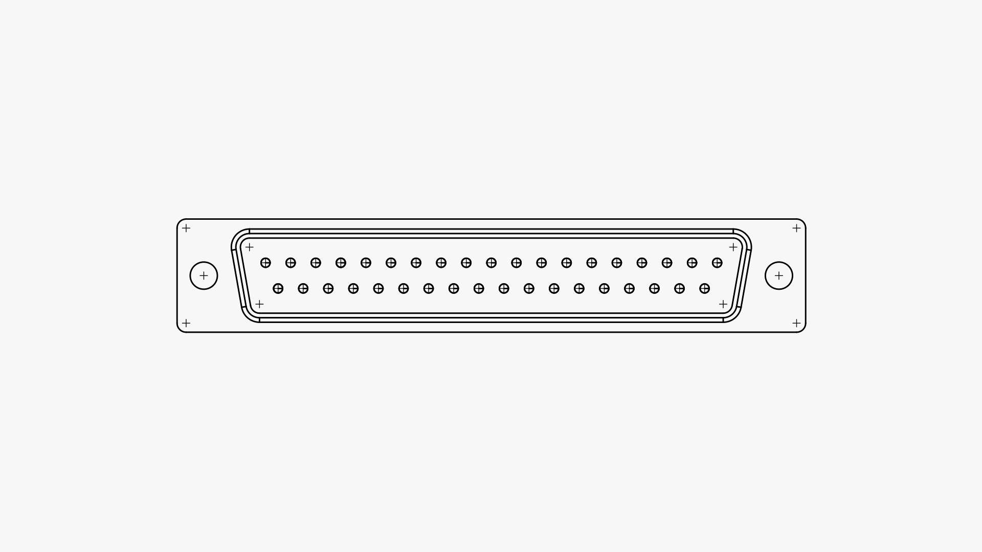 3d Model Db37 Male Connector Through Hole Turbosquid 1986206