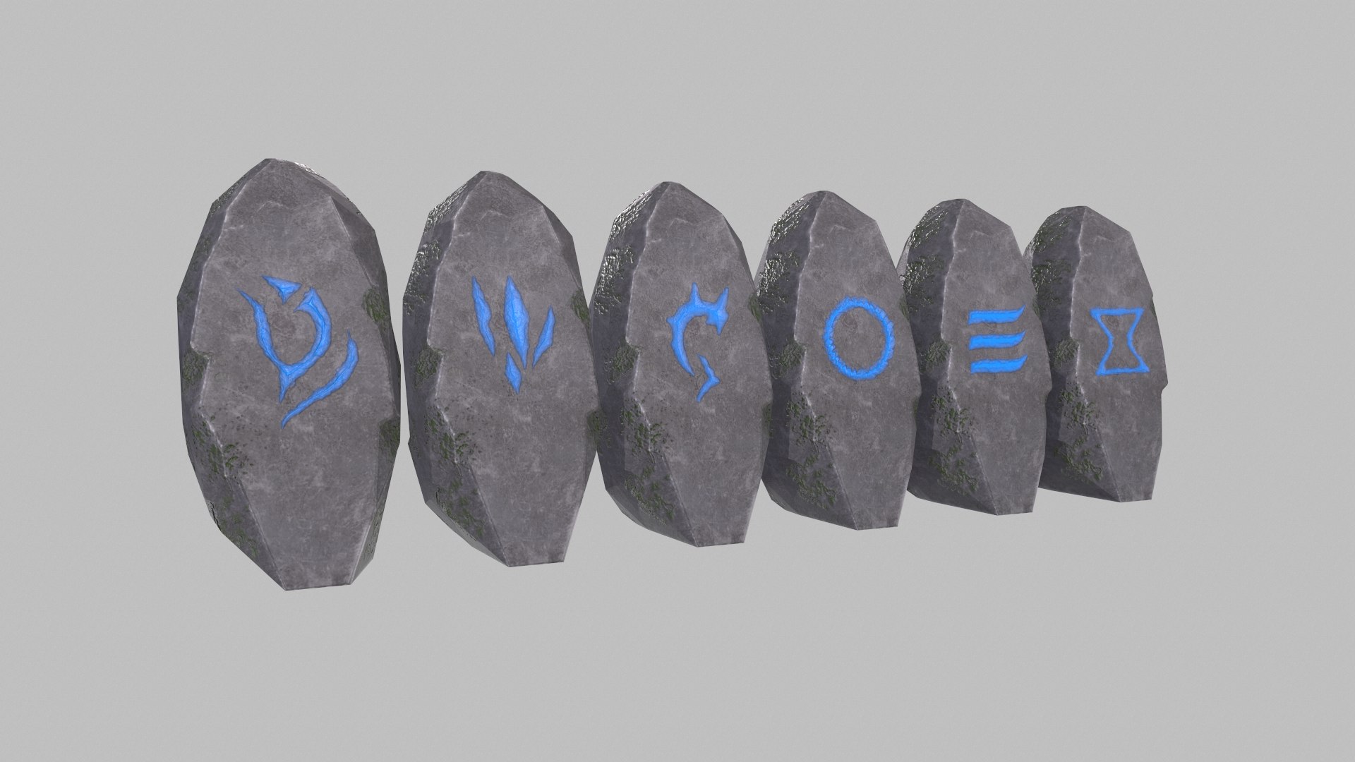 3D Rune Stones 6 Pack - Very Low Poly - TurboSquid 2135950
