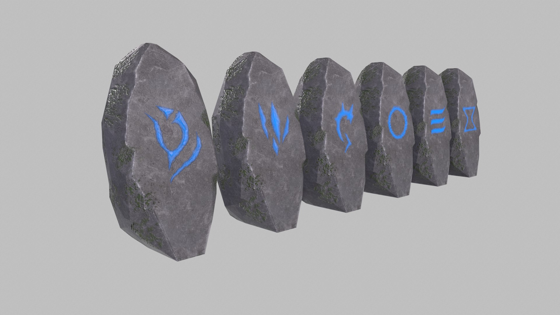 3D Rune Stones 6 Pack - Very Low Poly - TurboSquid 2135950