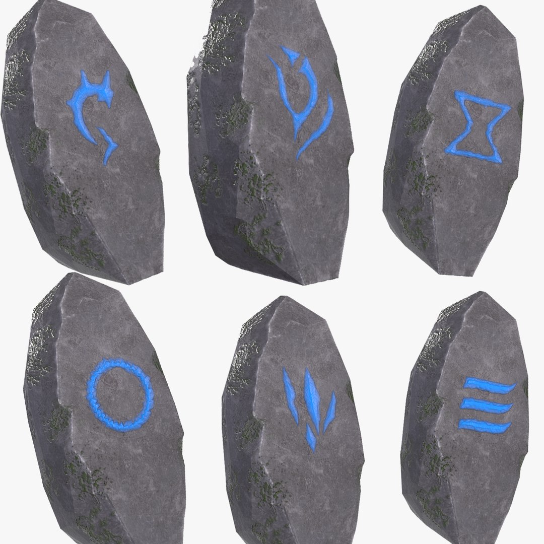 3D Rune Stones 6 Pack - Very Low Poly - TurboSquid 2135950