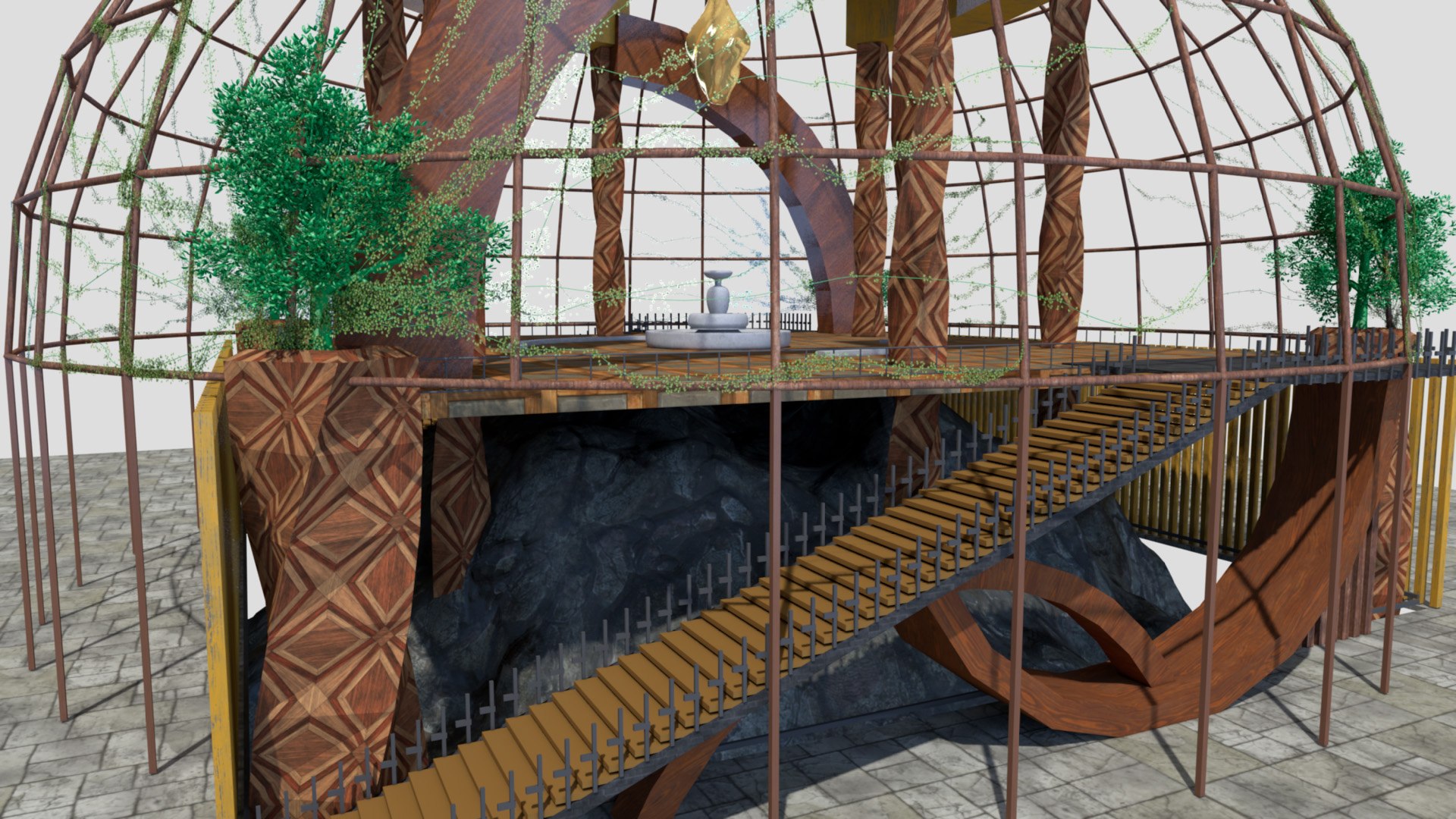 3D Arbor Dome Monument - TurboSquid 2002305