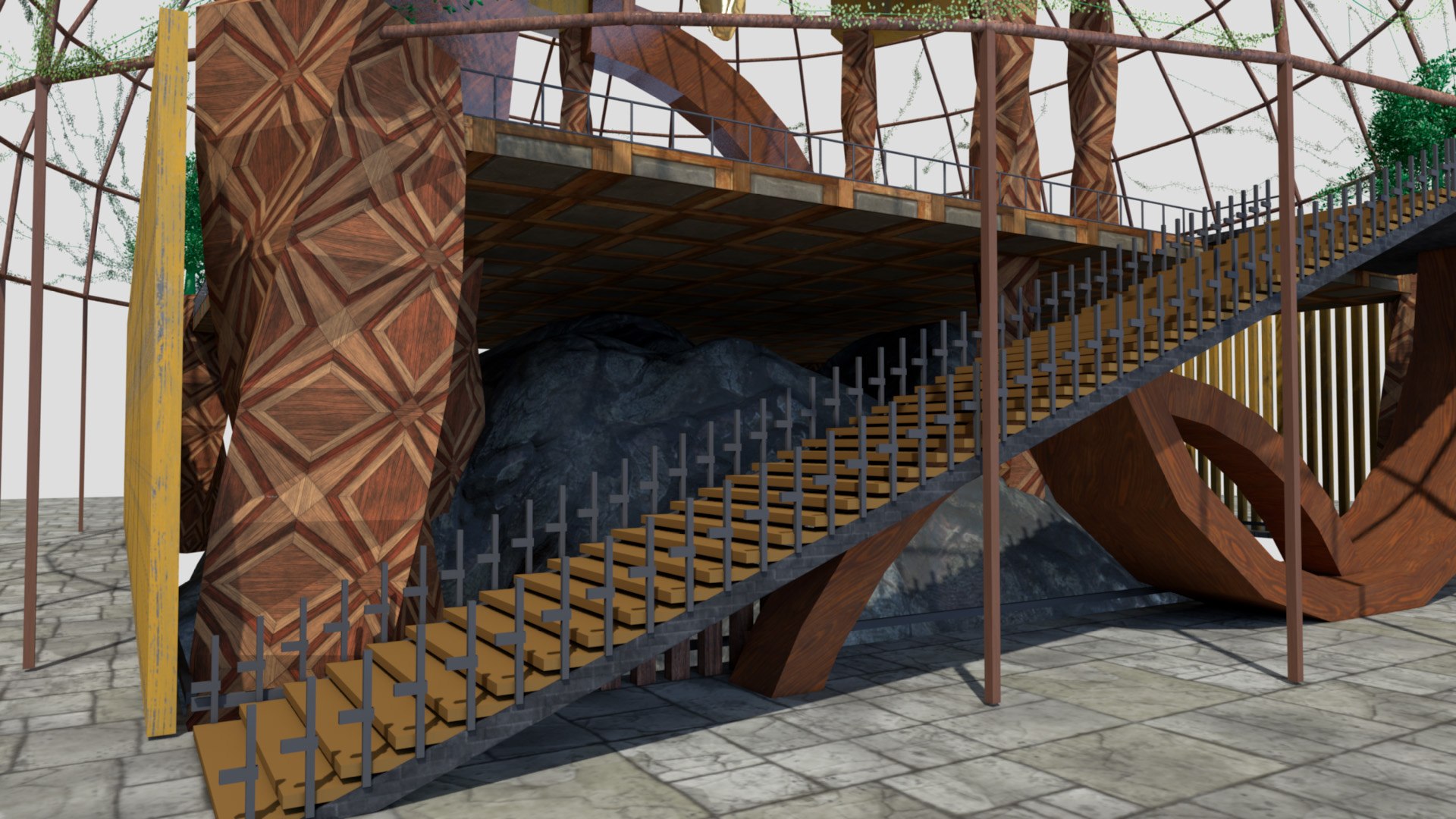 3D Arbor Dome Monument - TurboSquid 2002305