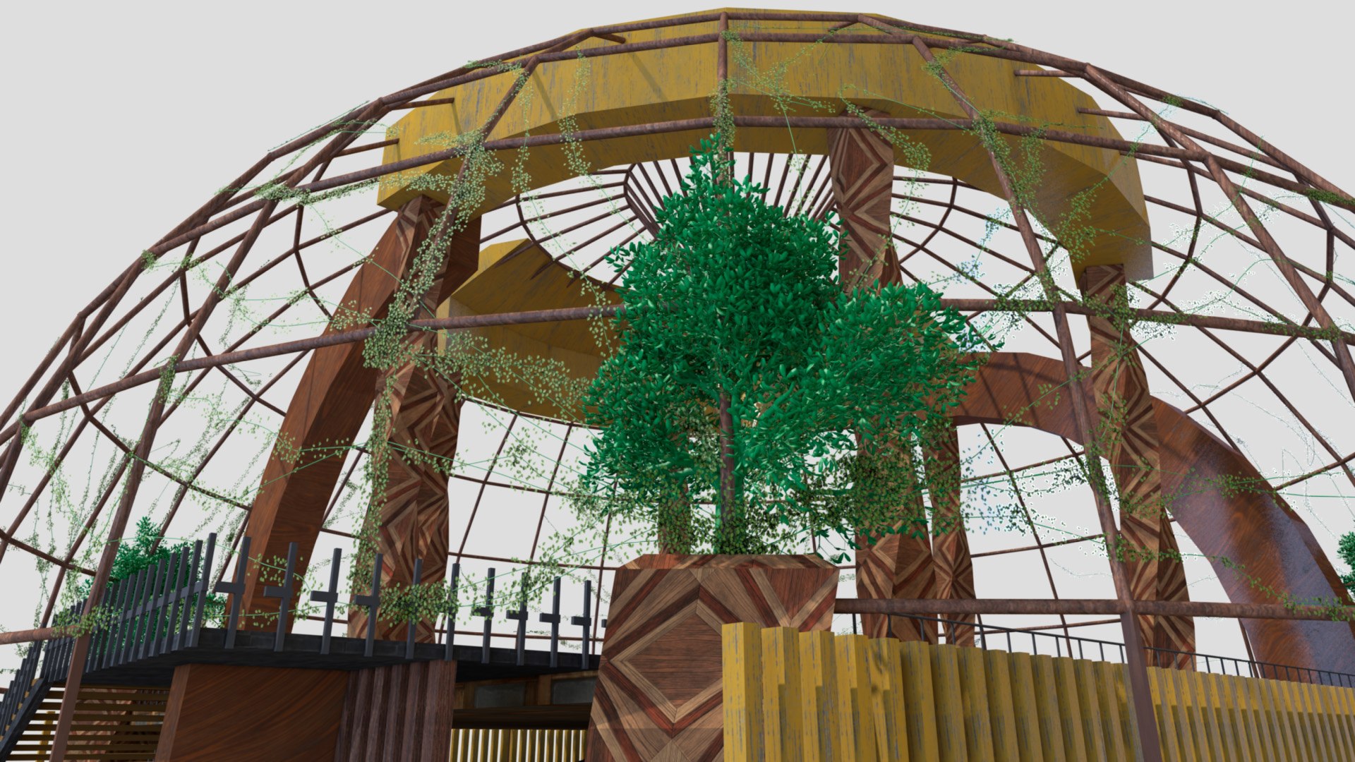 3D Arbor Dome Monument - TurboSquid 2002305