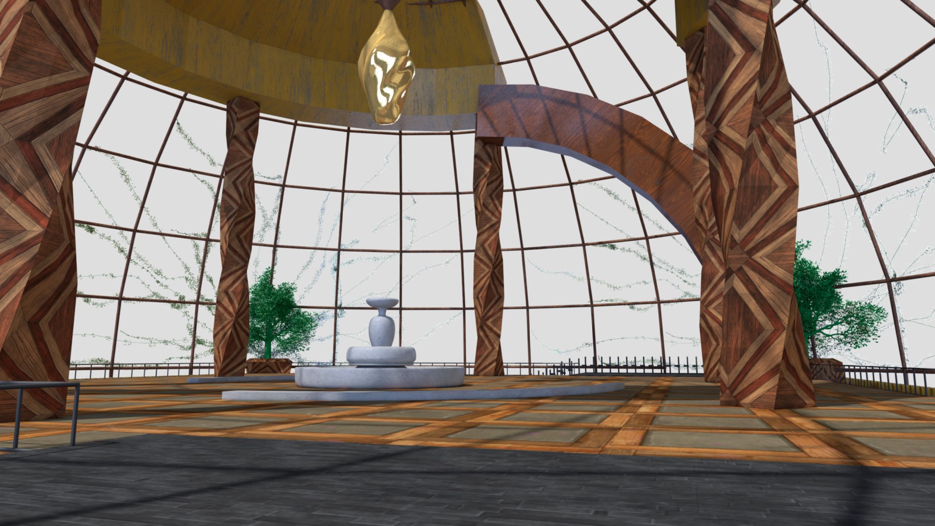 3D Arbor Dome Monument - TurboSquid 2002305