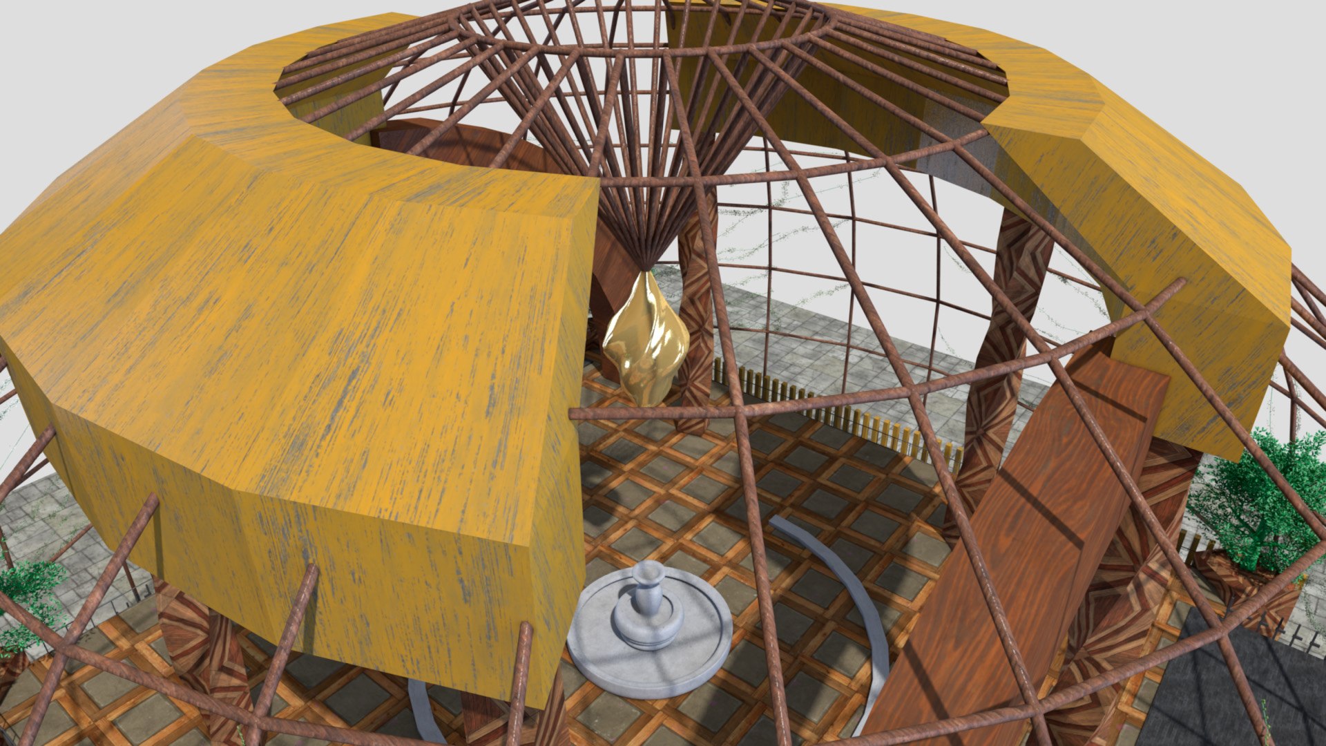 3D Arbor Dome Monument - TurboSquid 2002305