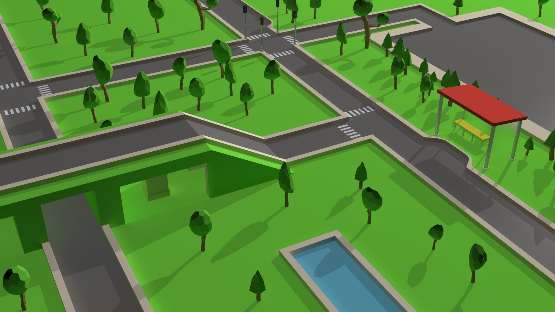 3D Model Isometric Roads - TurboSquid 1460379