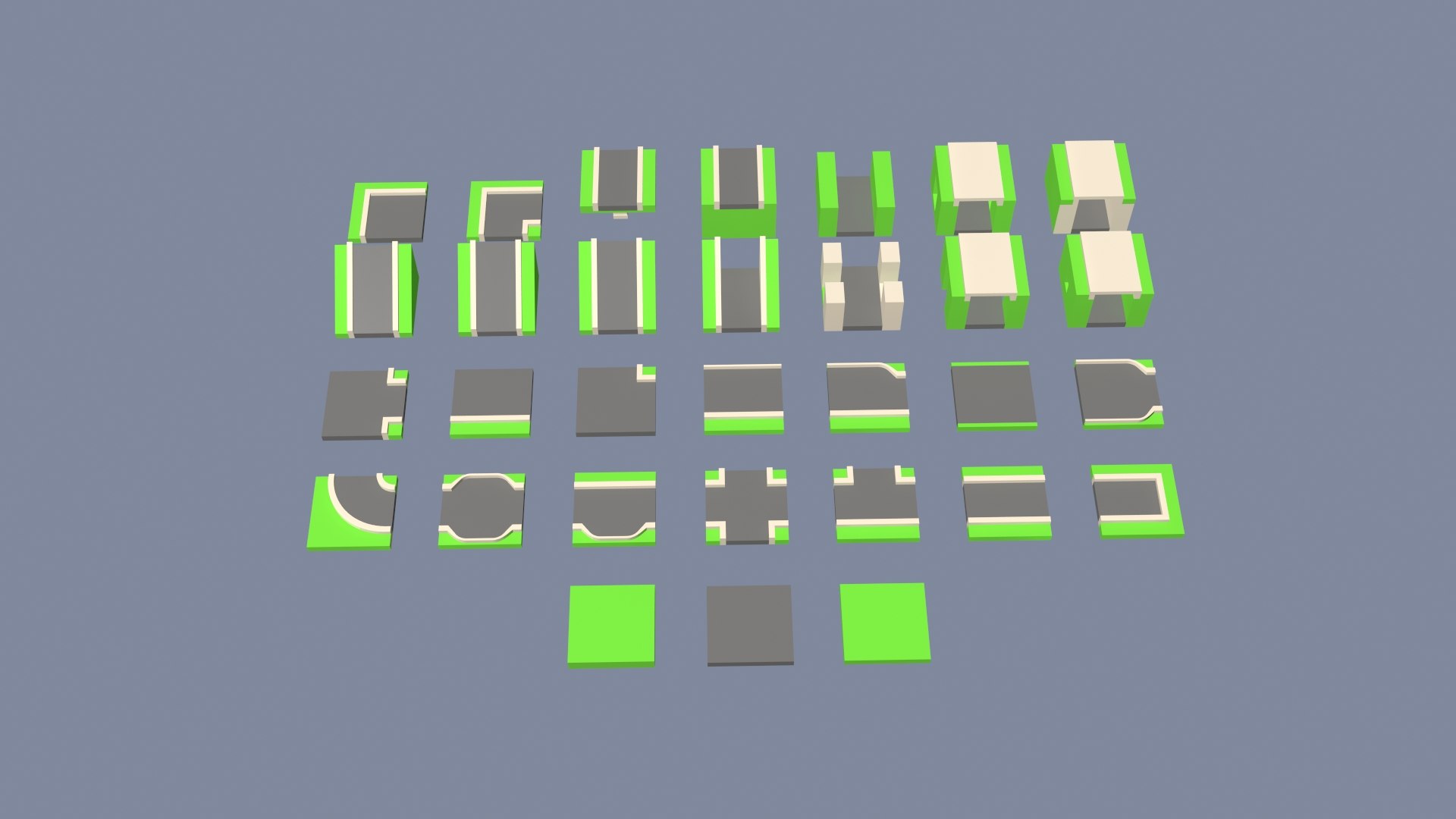 3D Model Isometric Roads - TurboSquid 1460379