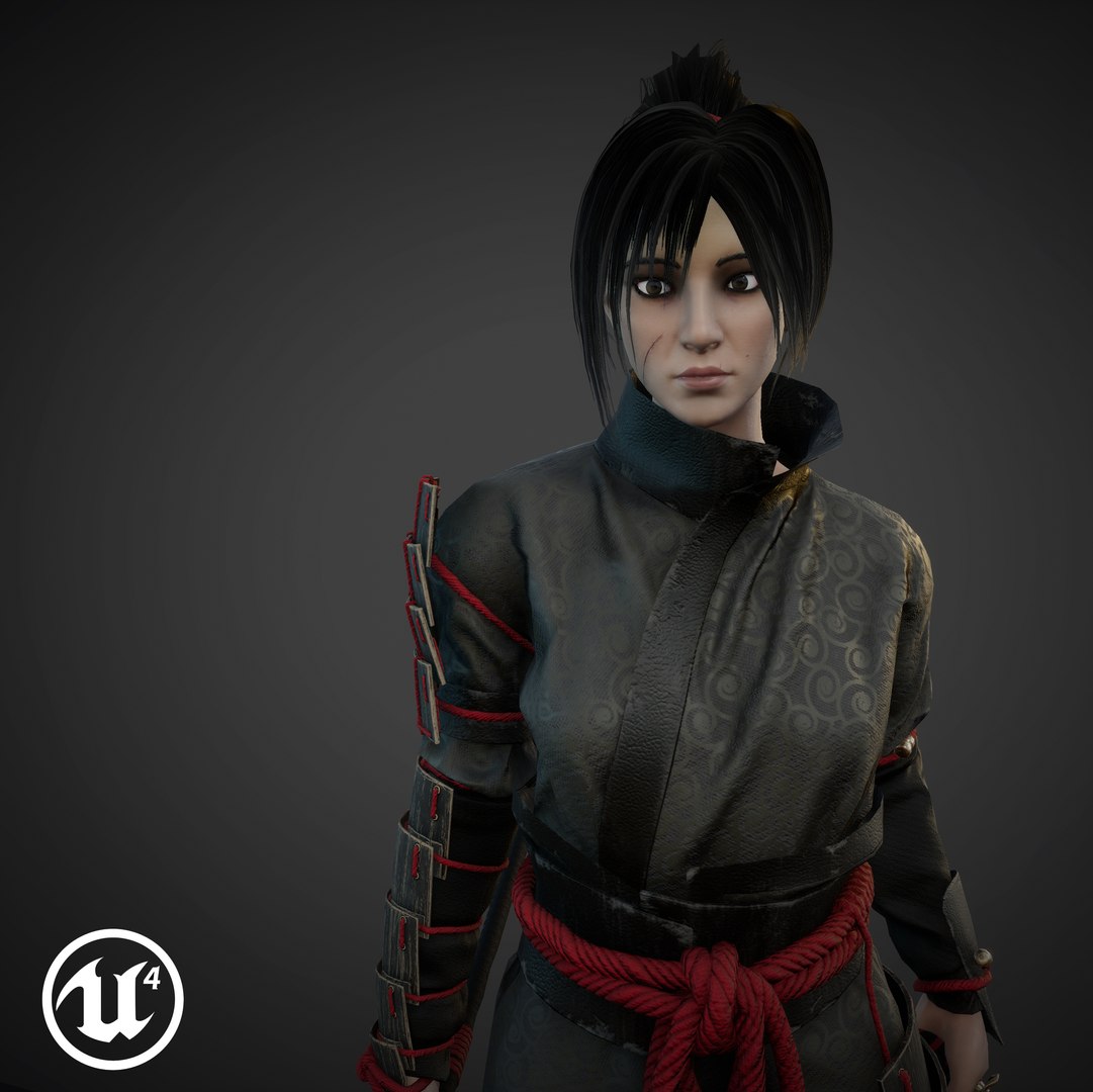 3D Model Female Samurai - TurboSquid 1248555